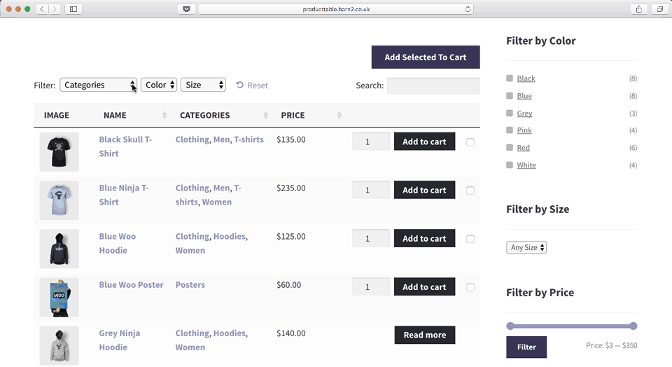 WooCommerce Product Table – Ekstensi Penting Untuk WooCommerce